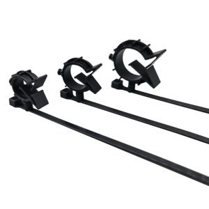 Rotating Omega Pipe Clip With Cable Tie - Novoflex
